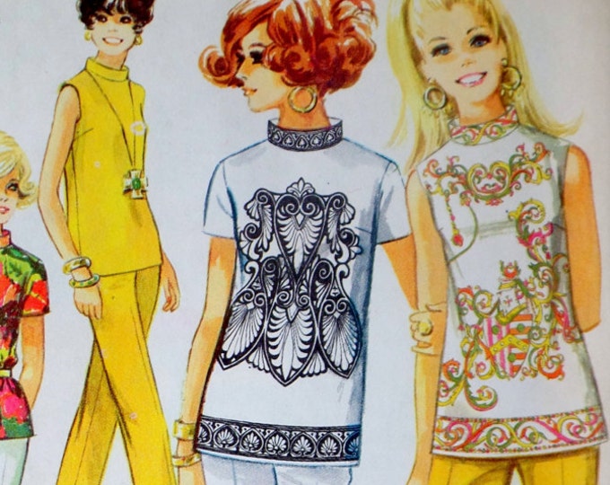 Simplicity 8000 Vintage Sewing Pattern Mock Turtleneck Pucci-esque ...
