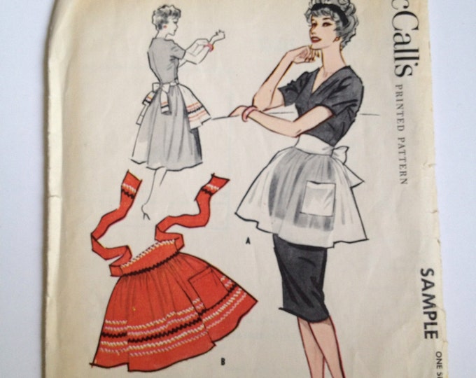 Mccall's Apron Sample Pattern 1950s French Maid Hostess - Etsy