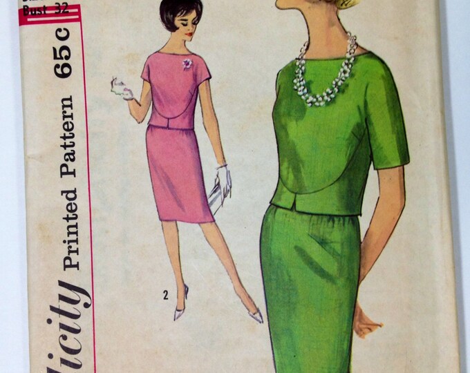 Vintage Pattern 1960s Simplicity 4273 Sewing Dress Two Piece Mad Men ...
