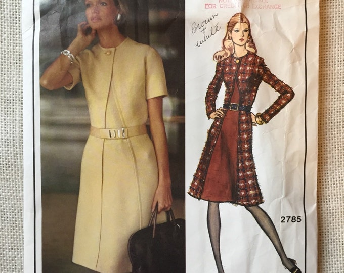 Vintage Pattern Vogue Paris Original 2785 Molyneux Bust 34 A Line 1970s ...