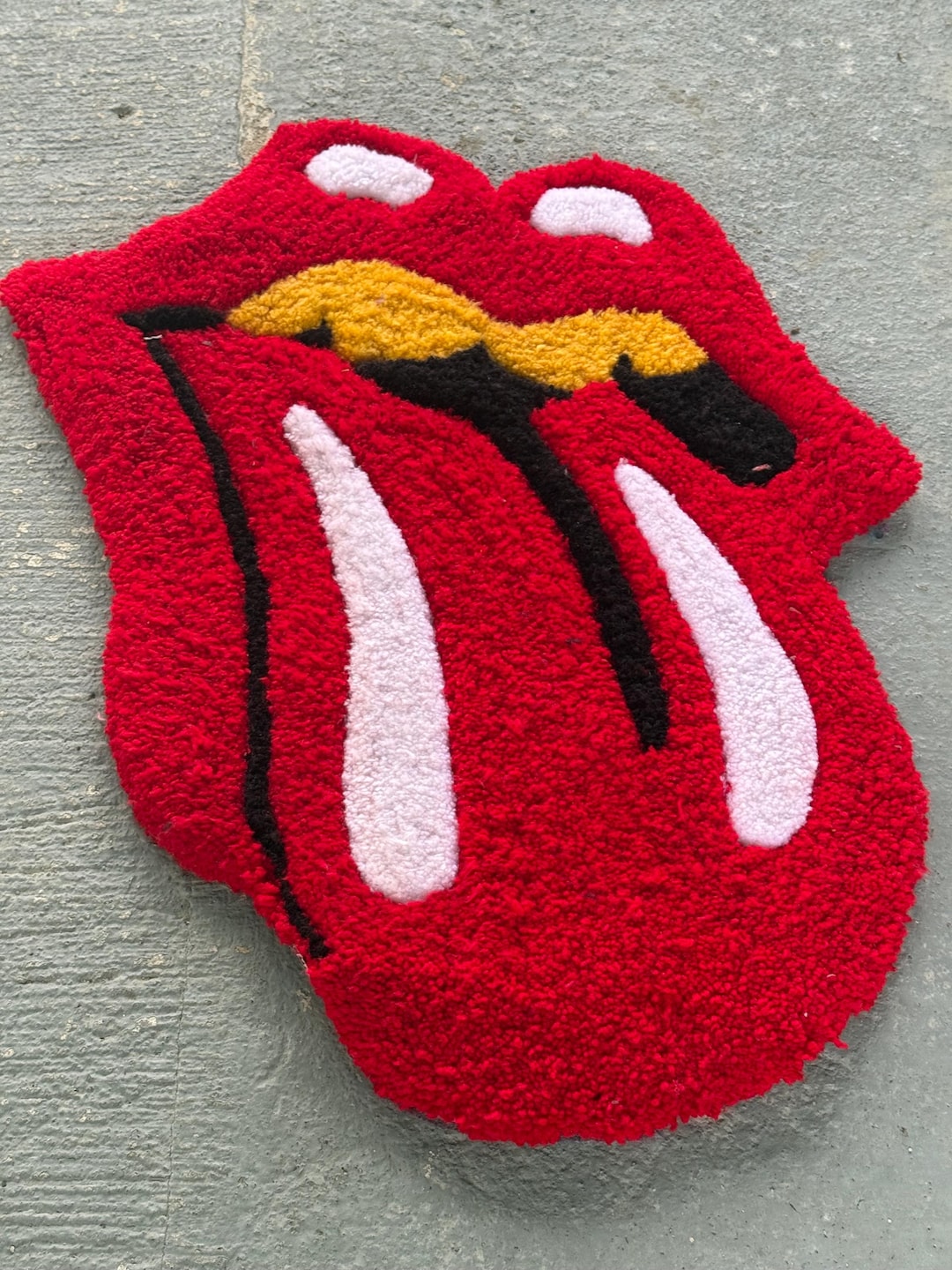 Rolling Stone Tongue Rug | Handmade Tufted Rug | Iconic Lips & Tongue ...