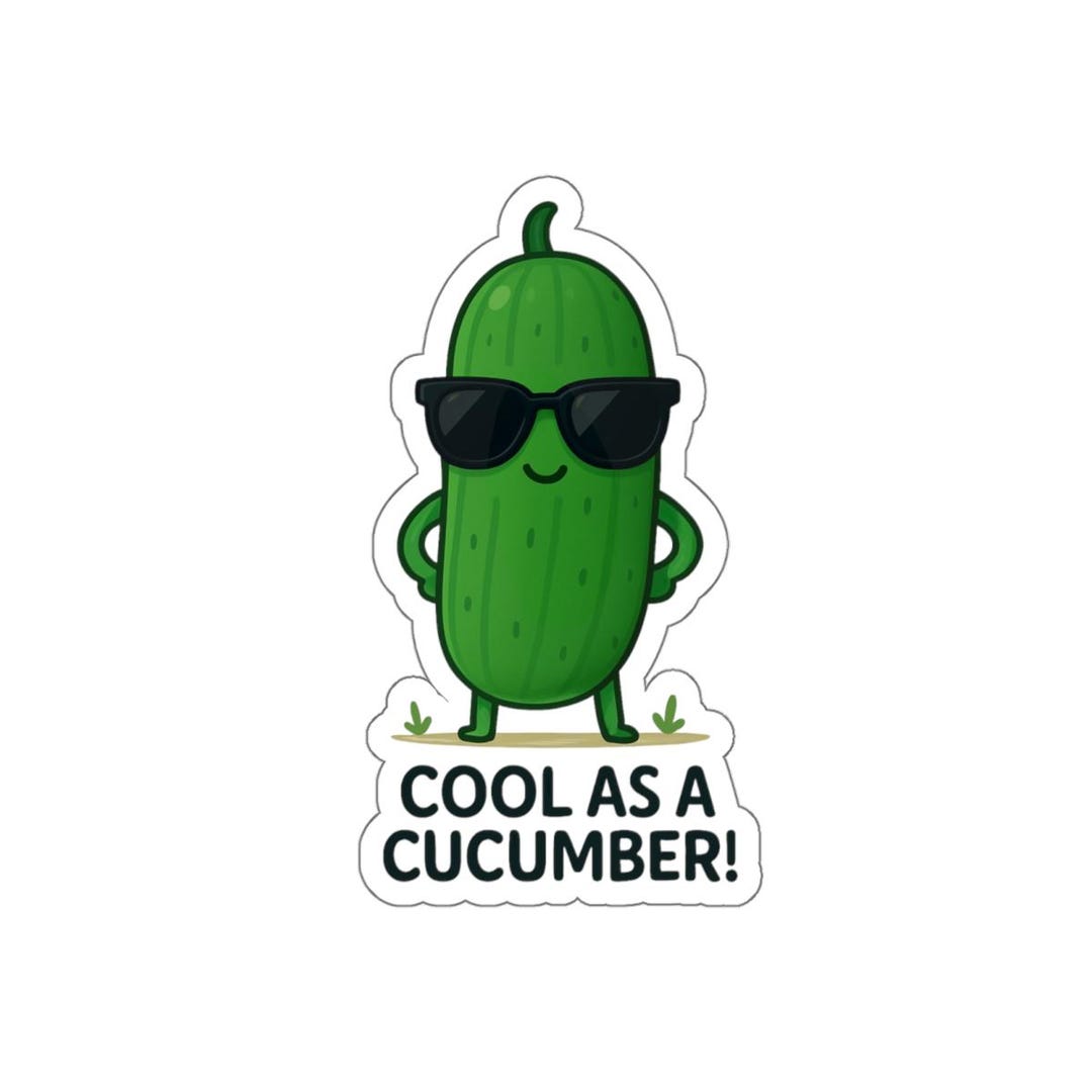 Cool as a Cucumber Die-cut Sticker | Cute Sunglasses Cucumber Sticker ...