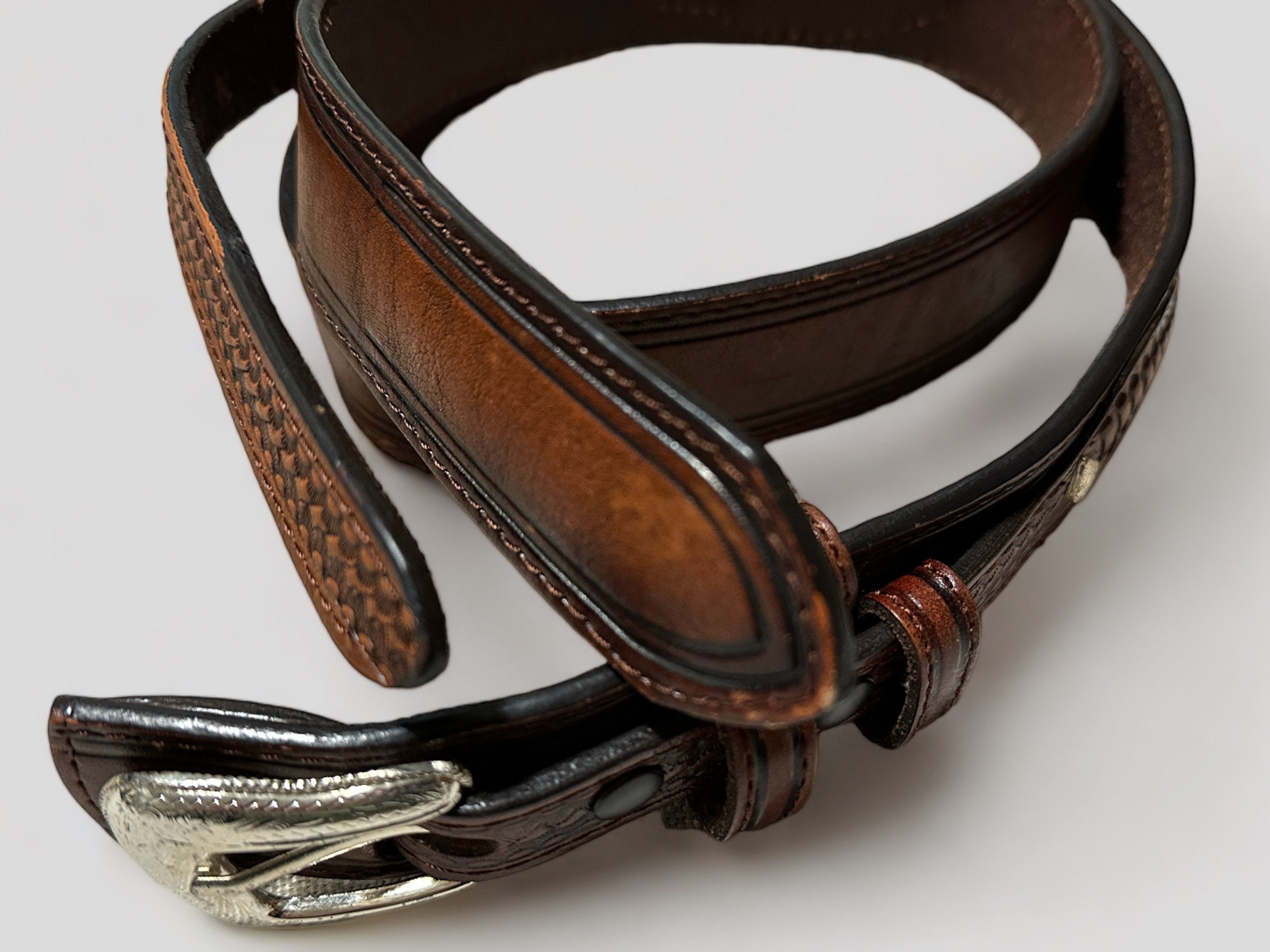 Vintage Nocona Tooled Leather Western Ranger Belt Size 34 - Etsy