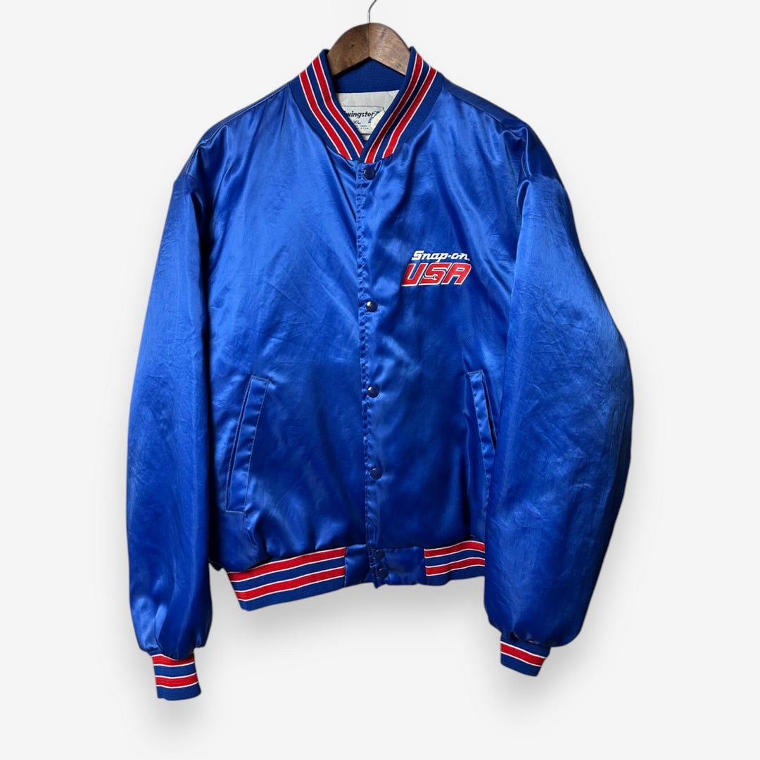 Vintage 80's Snap-on Tools Blue Satin Swingster Work Jacket | X-large ...