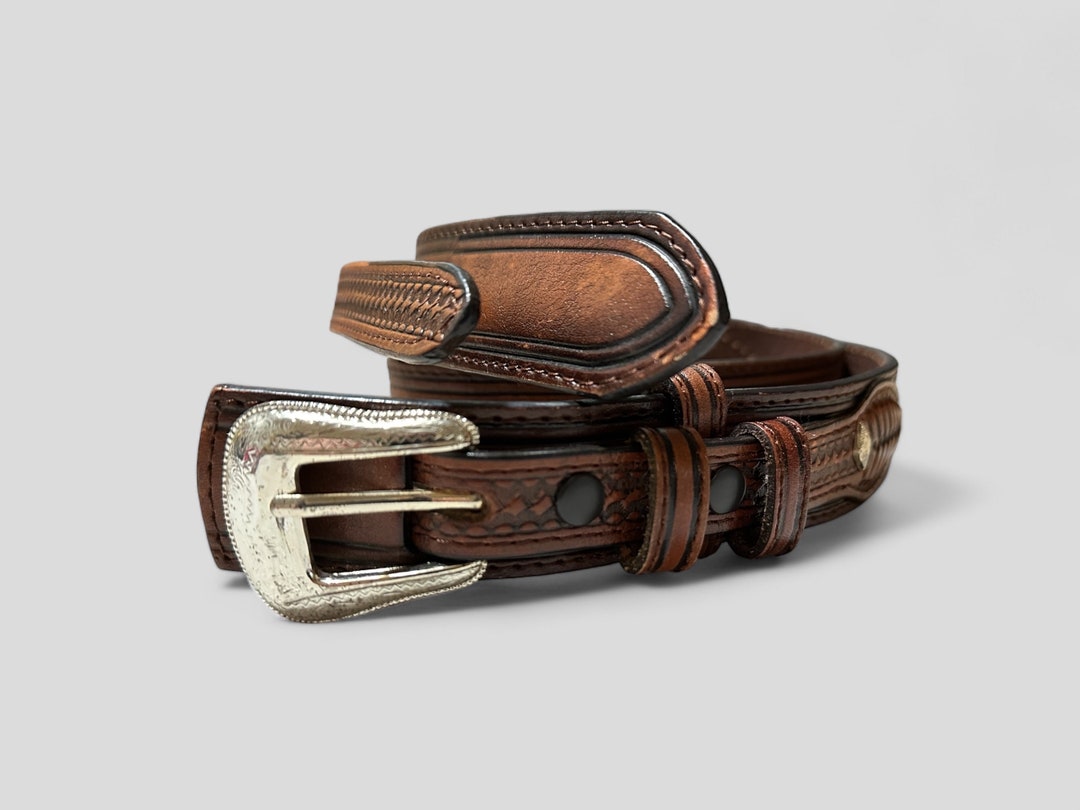 Vintage Nocona Tooled Leather Western Ranger Belt Size 34 - Etsy
