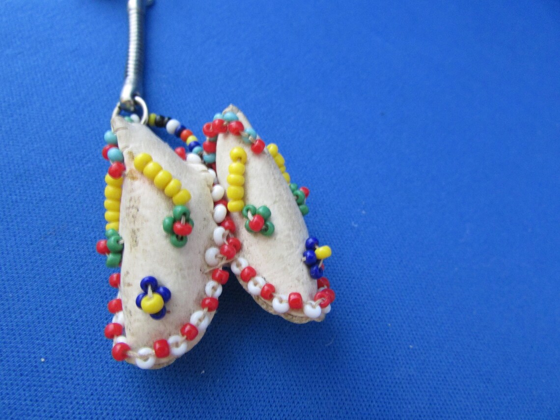 Beaded Leather Moccasin Key Chain - Etsy