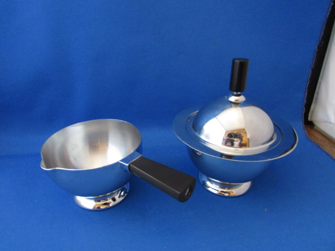 Chase Chrome Art Deco Sugar and Creamer - Etsy