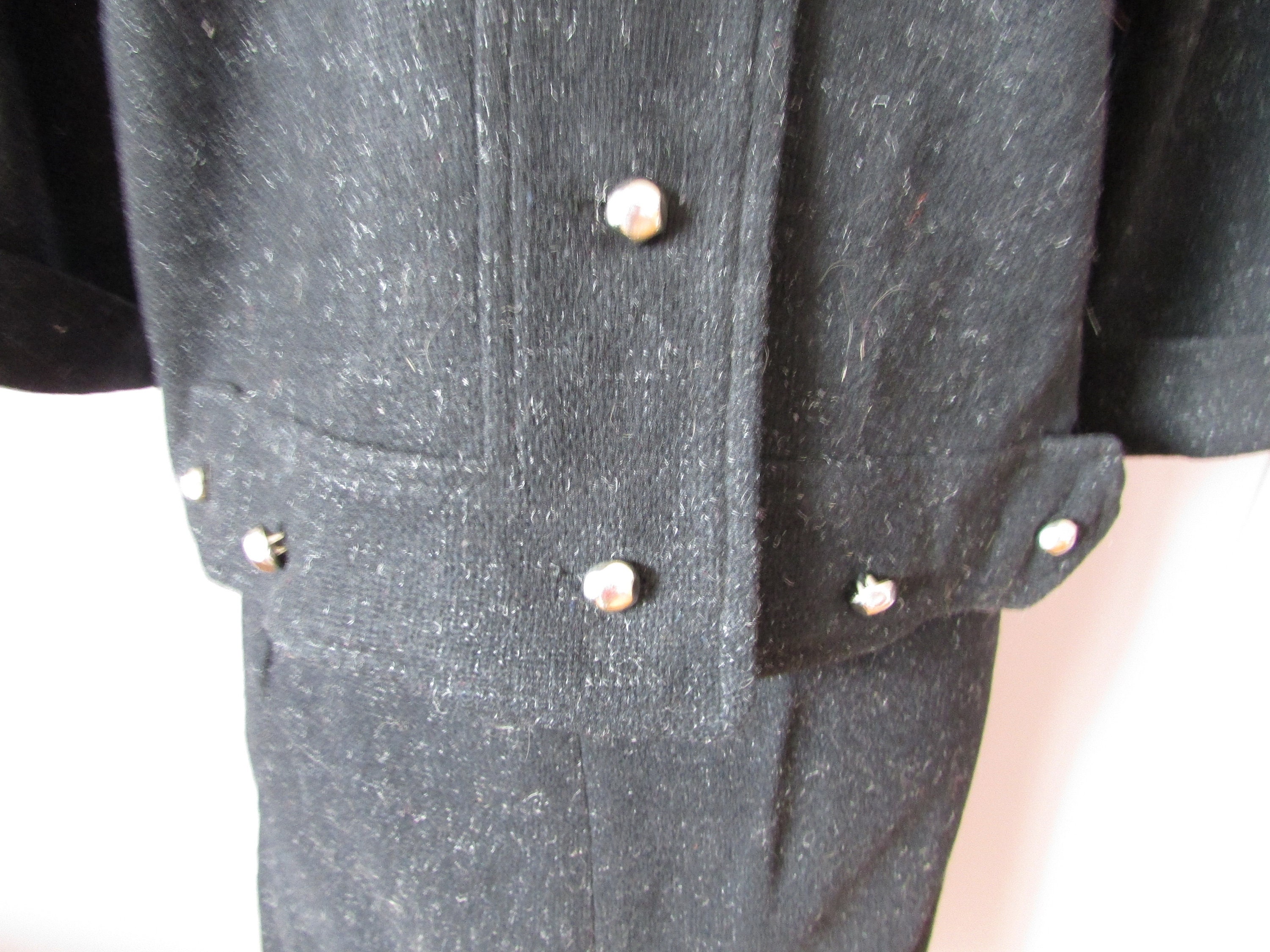 Vintage Black Tweed Wool Suit - Etsy