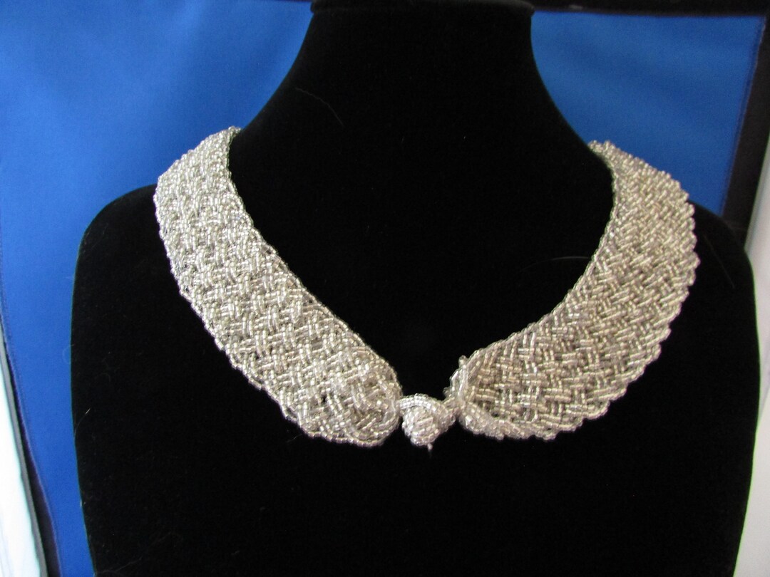 Silver Beaded Collar - Etsy