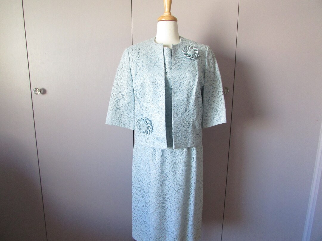 Blue Lace Jacket Dress - Etsy