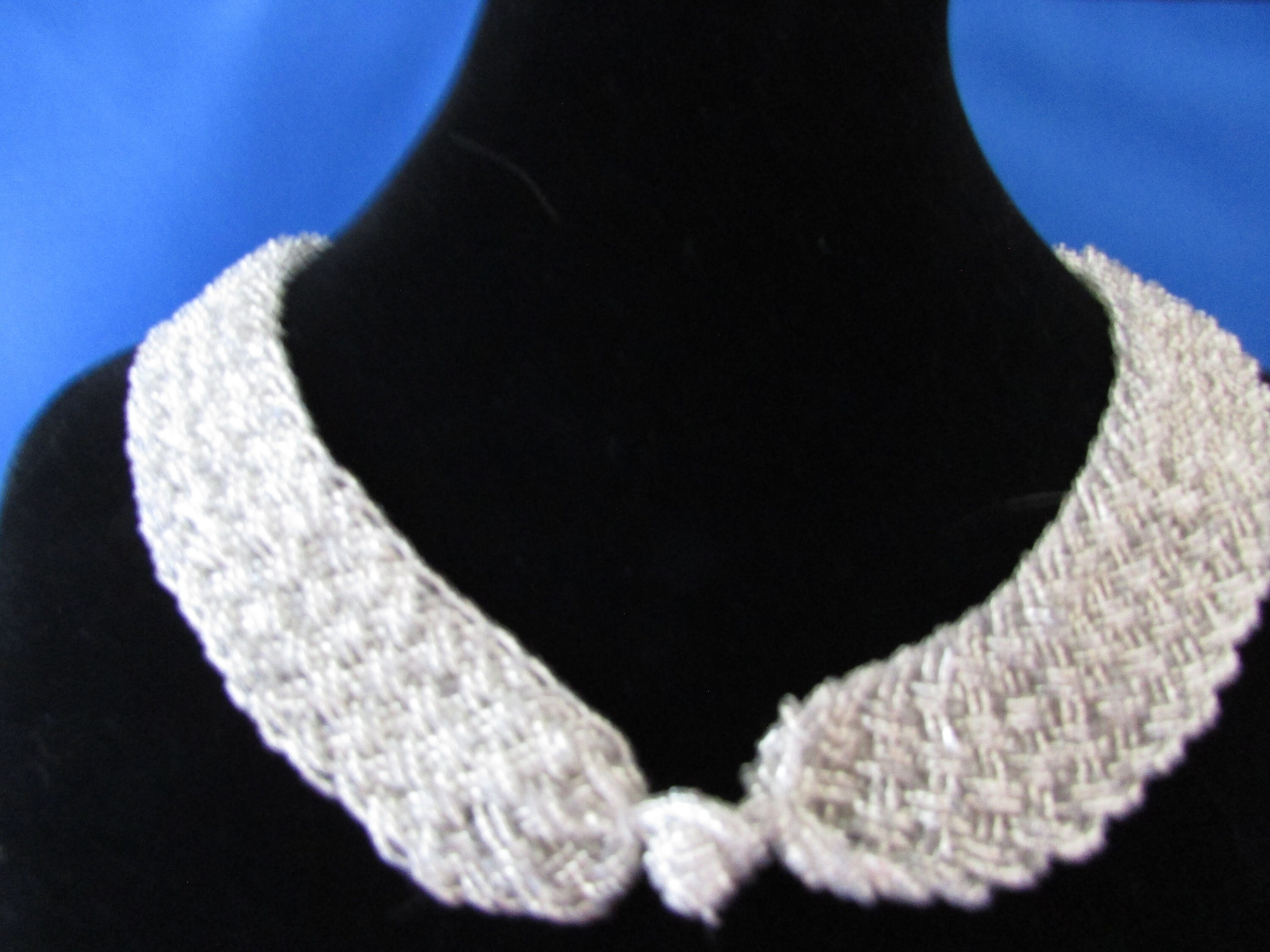 Silver Beaded Collar - Etsy
