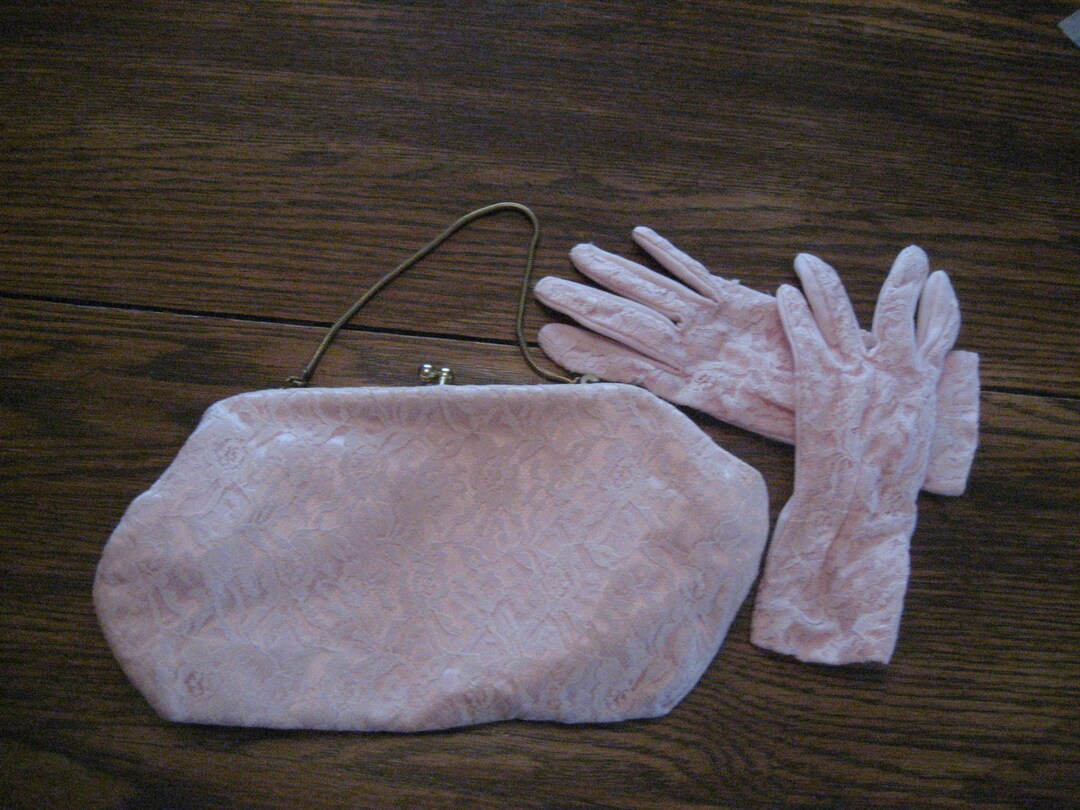 Matching Pink Lace Purse and Gloves - Etsy