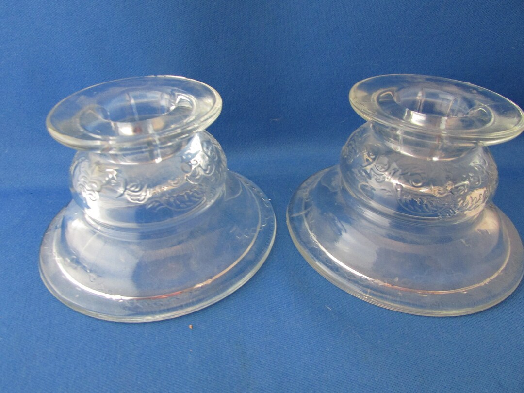 Depression Glass Candle Holders - Etsy