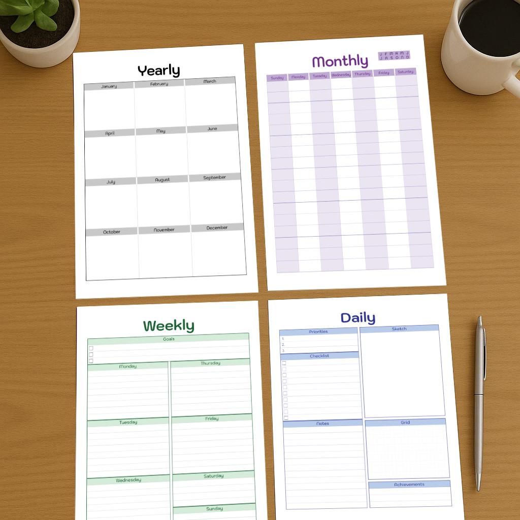 Simply Planner Printable Bundle | Daily, Weekly, Monthly & Yearly Pages ...