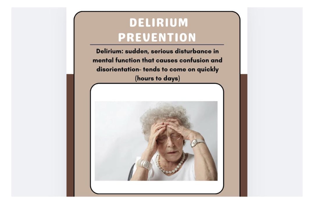Delirium Prevention Educational Handout | Digital Download for ...