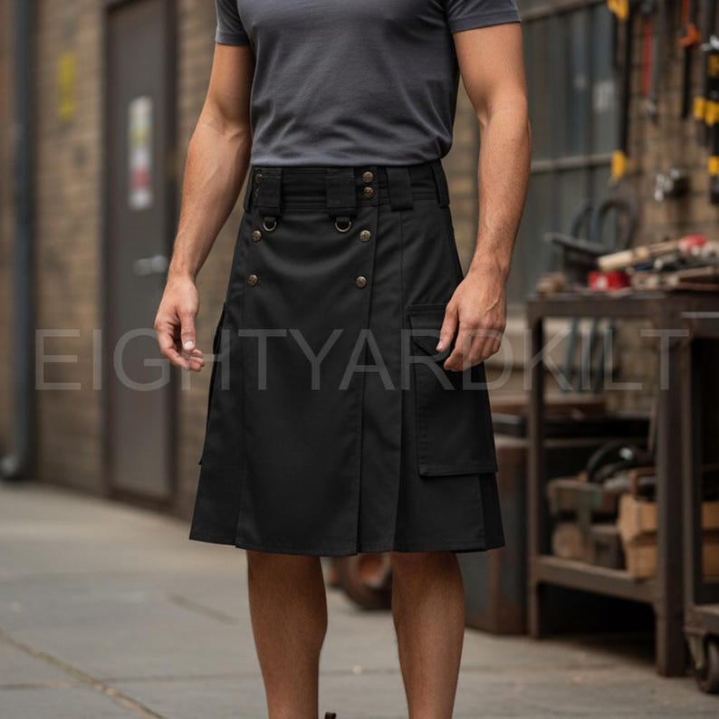 Black Tactical Utility Kilt Custom Made - Etsy