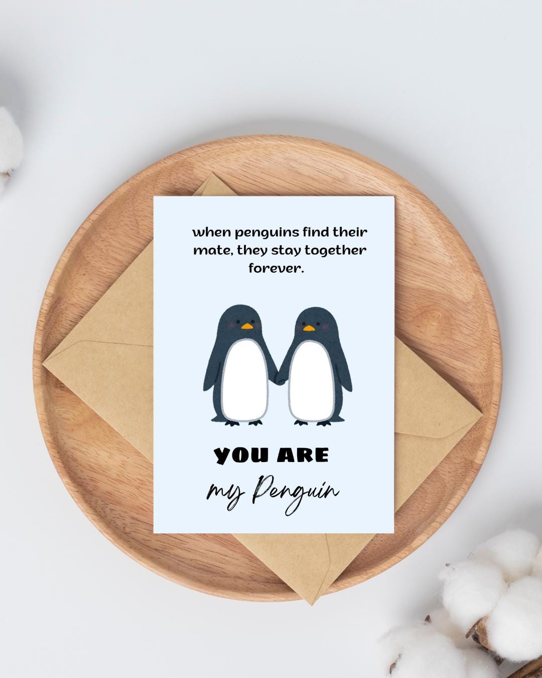 Printable Penguin Love Card With Envelope, Card for Girlfriend ...