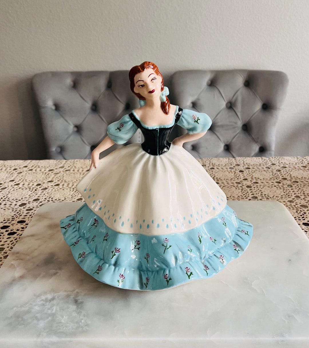Vintage Ceramic Cinderella Figurine – Hand-painted Girl Statue | Home ...