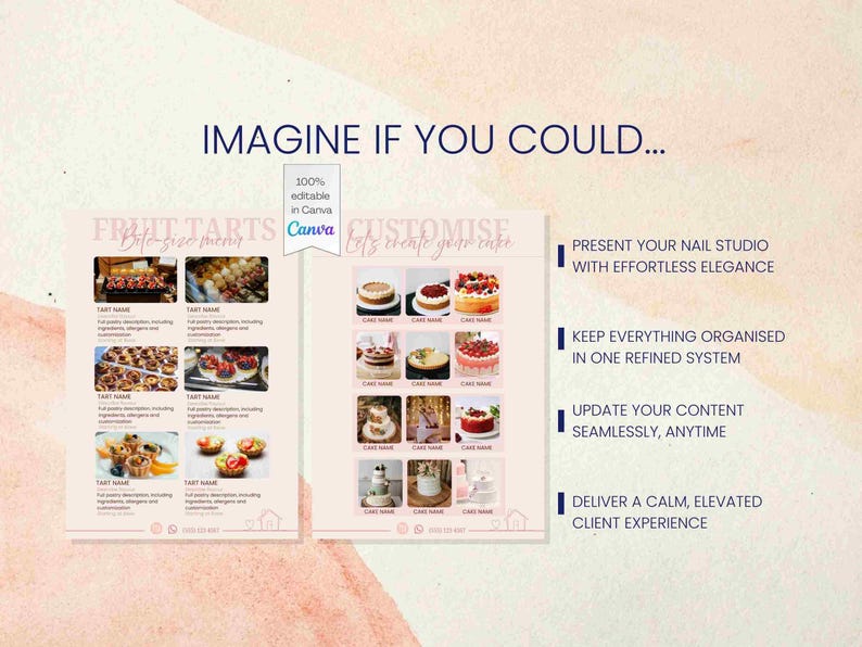 Cake Price List Template | Printable Menu | Canva Editable - Etsy