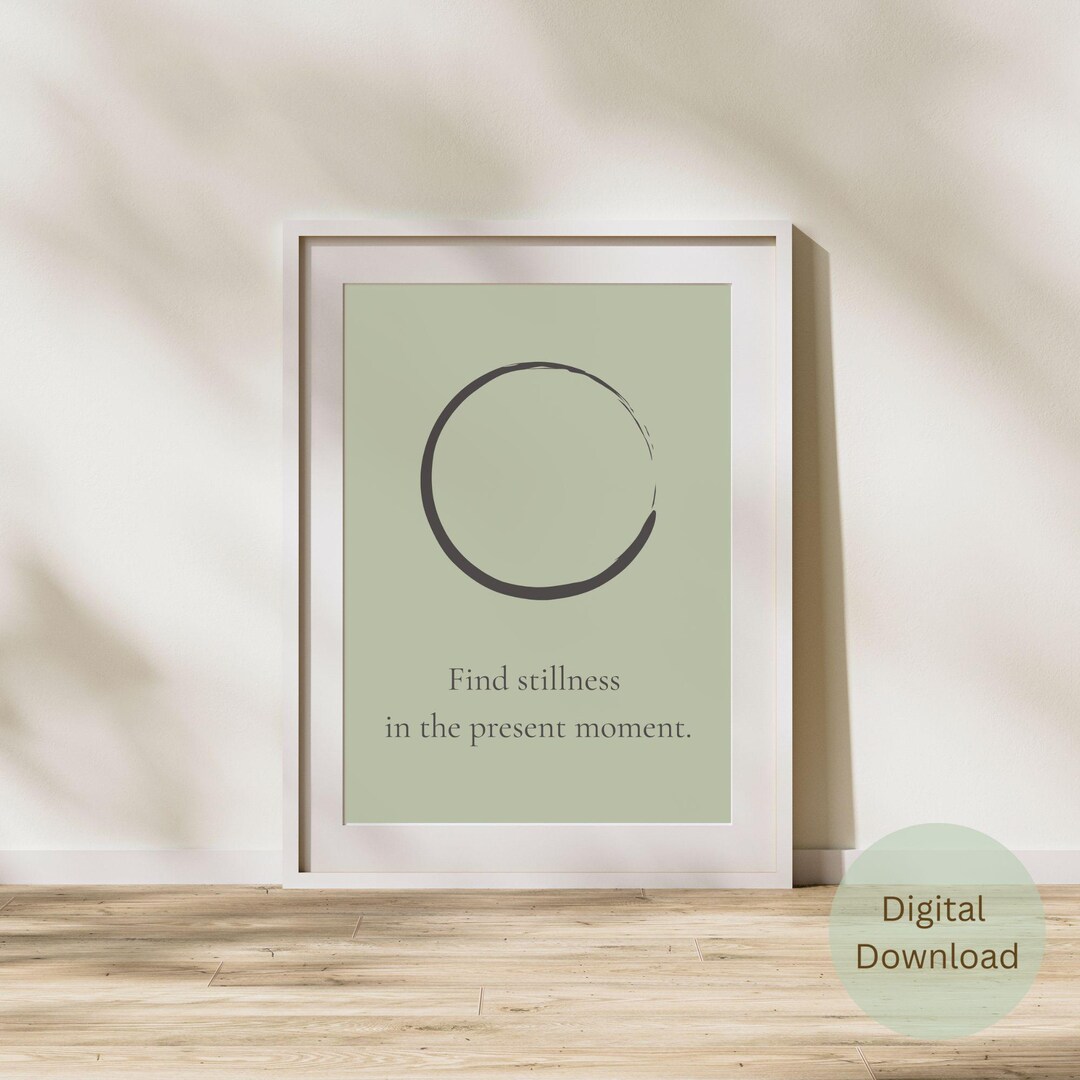 Find Stillness Wall Art, Zen Circle Printable, Minimalist Mindfulness ...