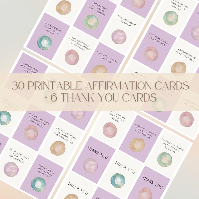 Burnout Recovery Affirmation Cards – 30-day Printable Deck for Women ...