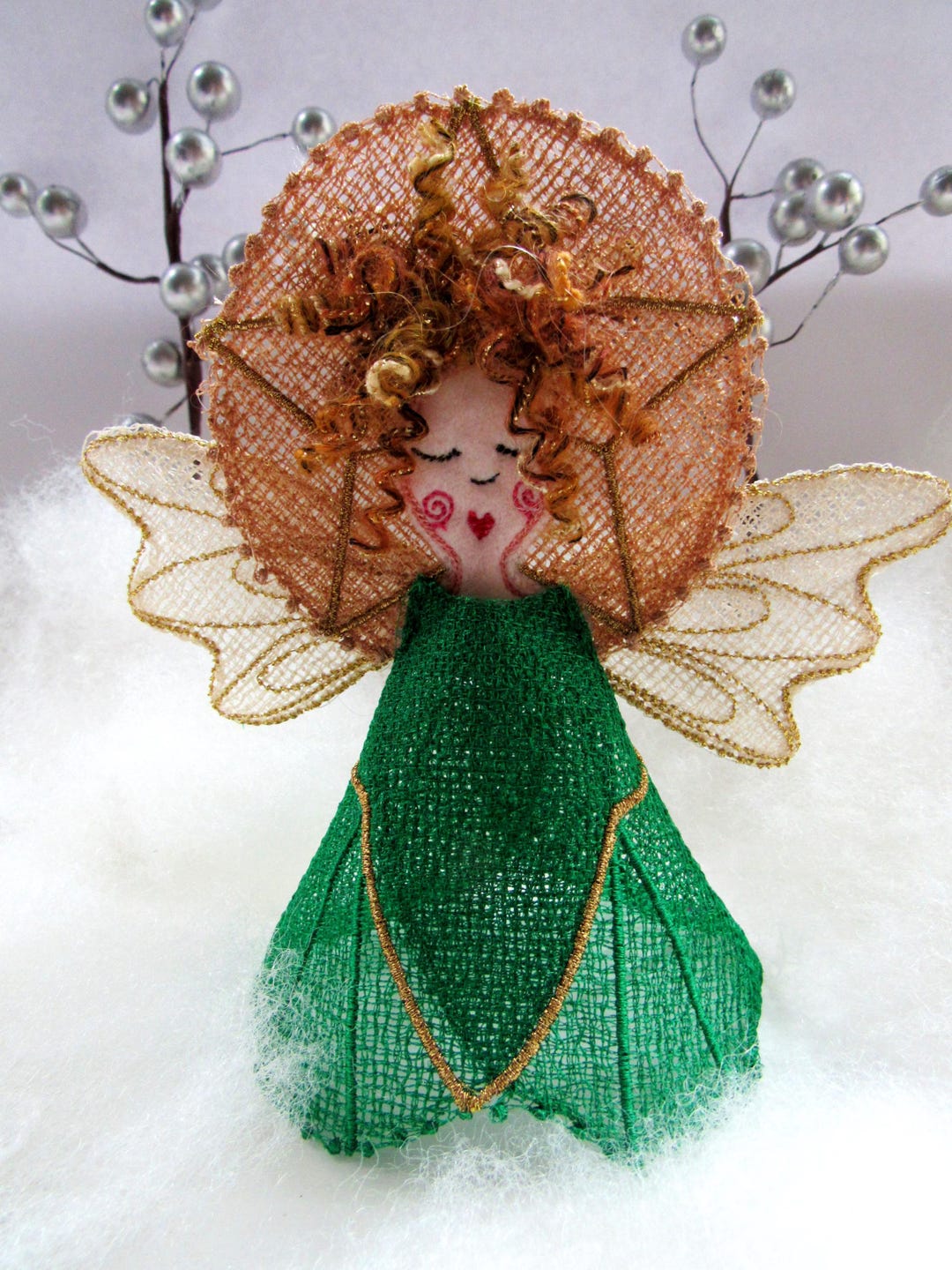 Free Standing Lace Angel Ornament: Funky Hair, Tea Light Included - Etsy
