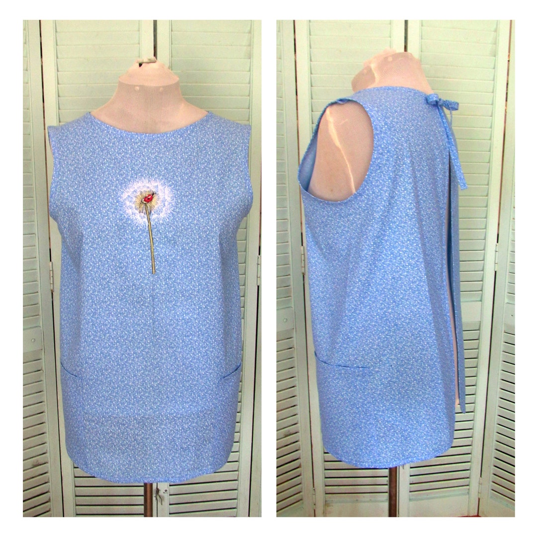 Simple Summer Retro Smock-winding Vines Dandelion Lady Bug Embroidery ...