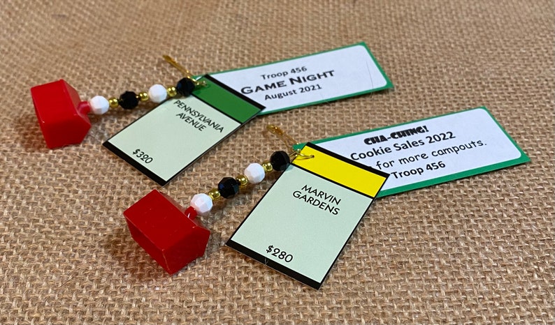 Set of Ten 10 Monopoly Game Night Cookie Sales Scout SWAP or - Etsy
