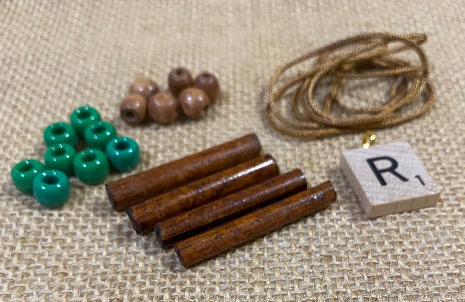 Upcycled Repurposed Scrabble Tile Letter Initial Monogram Wood Beaded ...