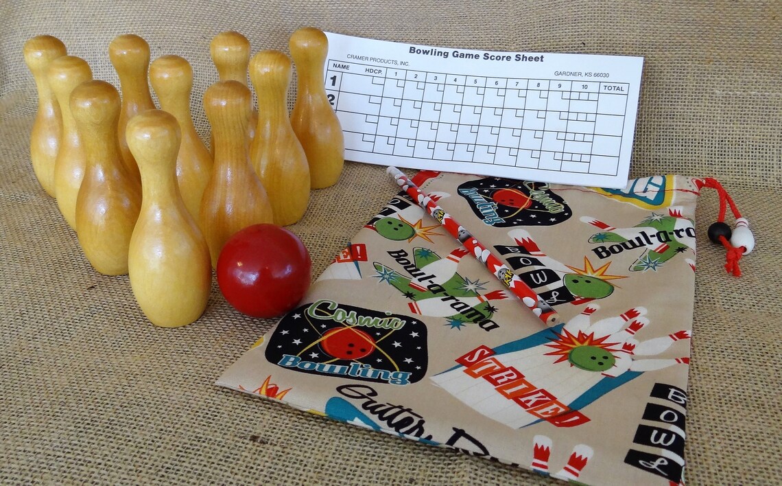 Miniature Bowling Game With Scorecard Bowling Party Favors or - Etsy