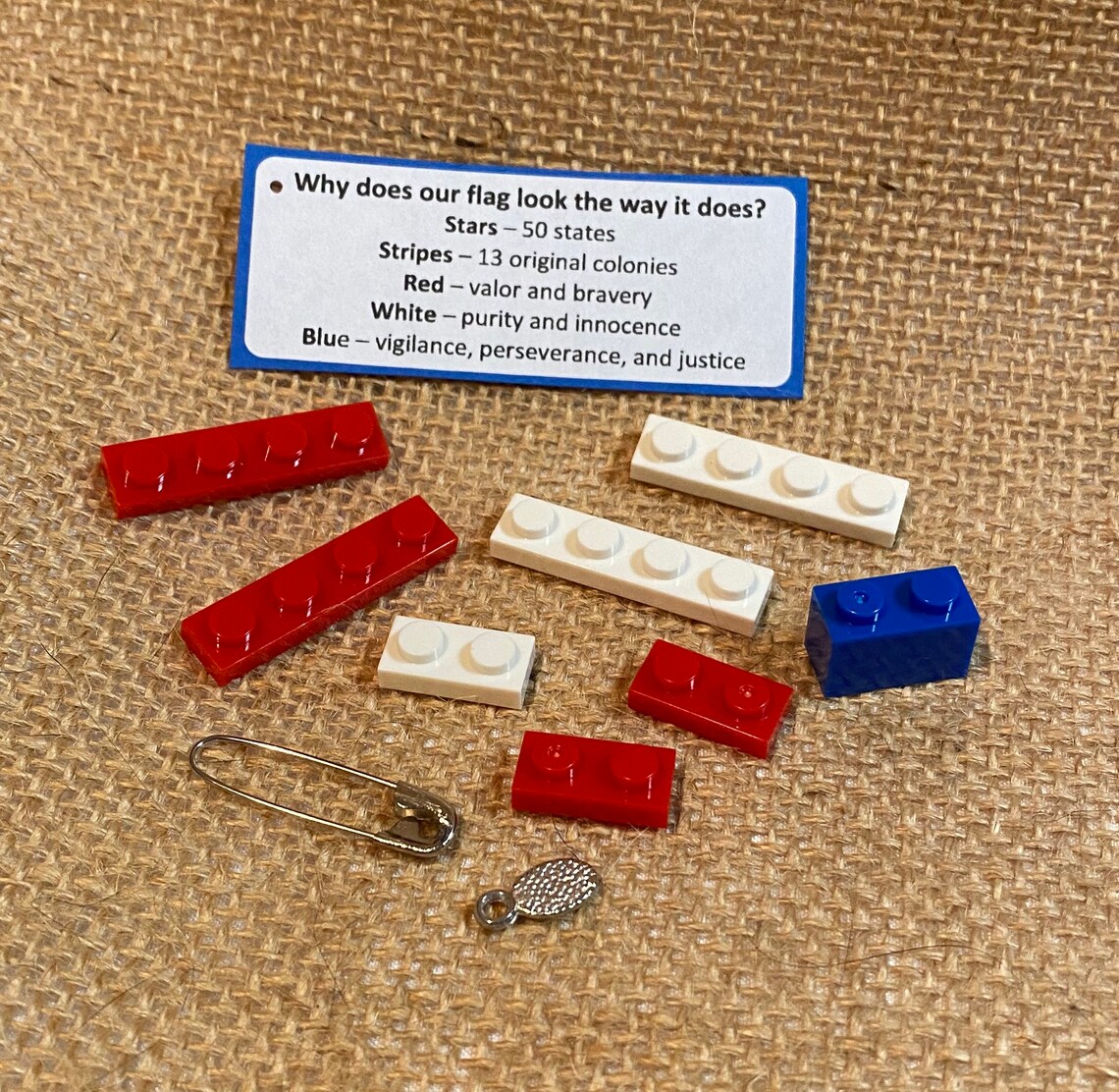 Set of Ten 10 Brick Building American Flag United States USA | Etsy