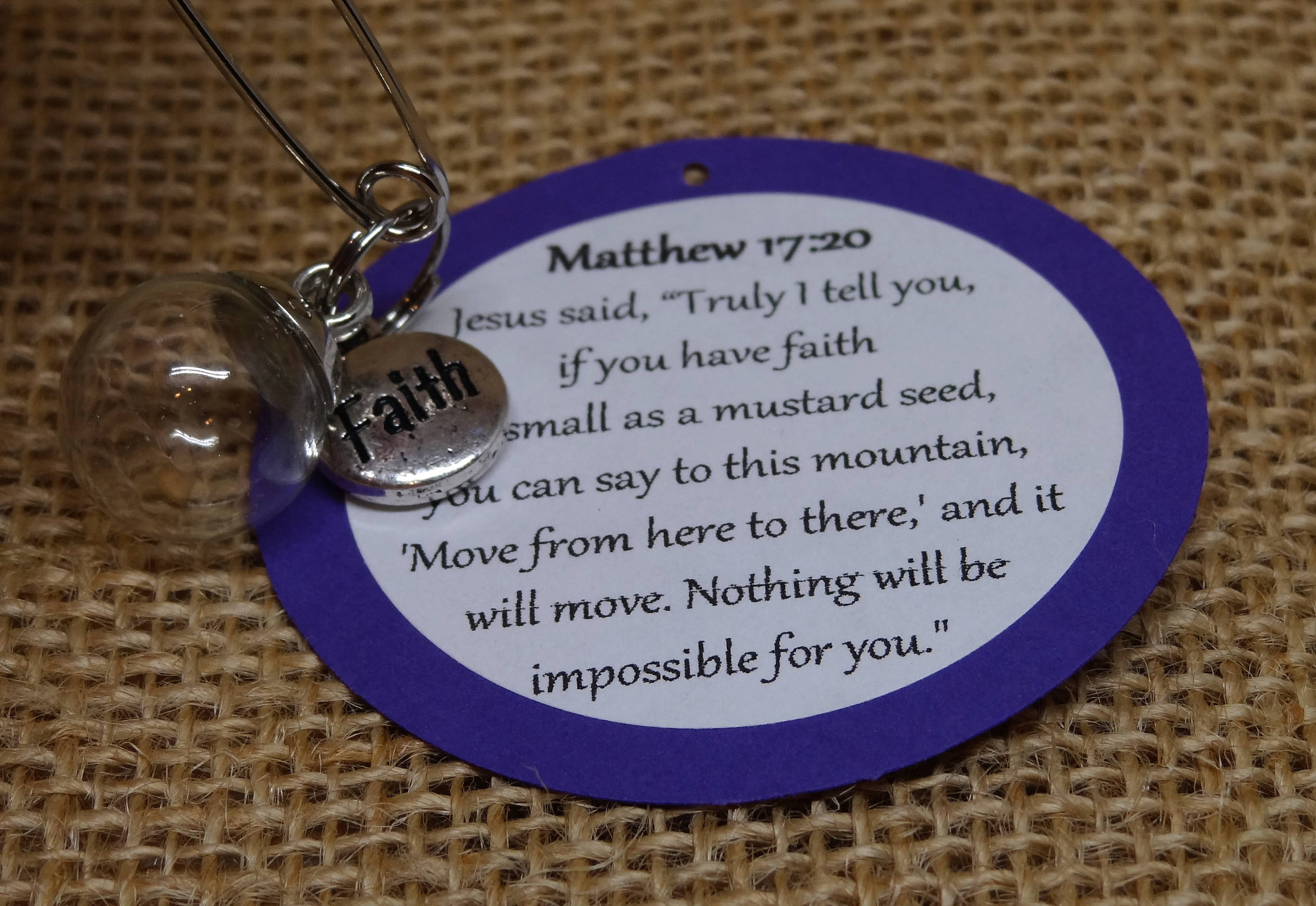 Set of Ten 10 Matthew 17:20 Faith of a Mustard Seed Pin DIY | Etsy