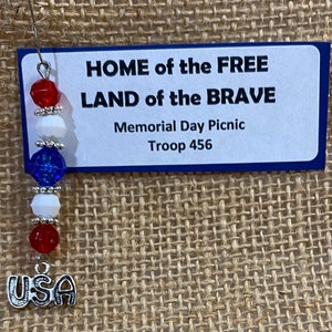 Set of Ten (10) USA July 4th Independence Day America Beaded DIY Scout ...