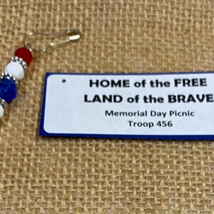 Set of Ten (10) USA July 4th Independence Day America Beaded DIY Scout ...