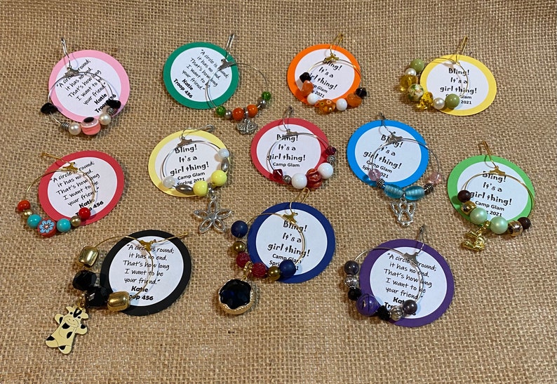 Set of Ten (10) Upcycled Bling A Circle is Round Friendship Scout SWAP ...