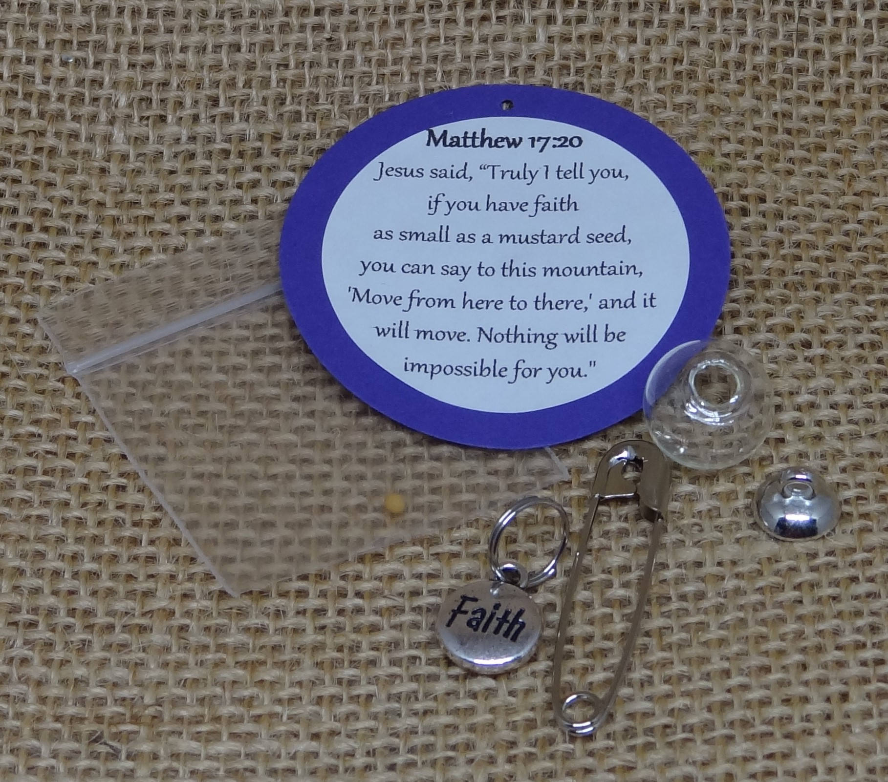 Set of Ten 10 Matthew 17:20 Faith of a Mustard Seed Pin DIY | Etsy