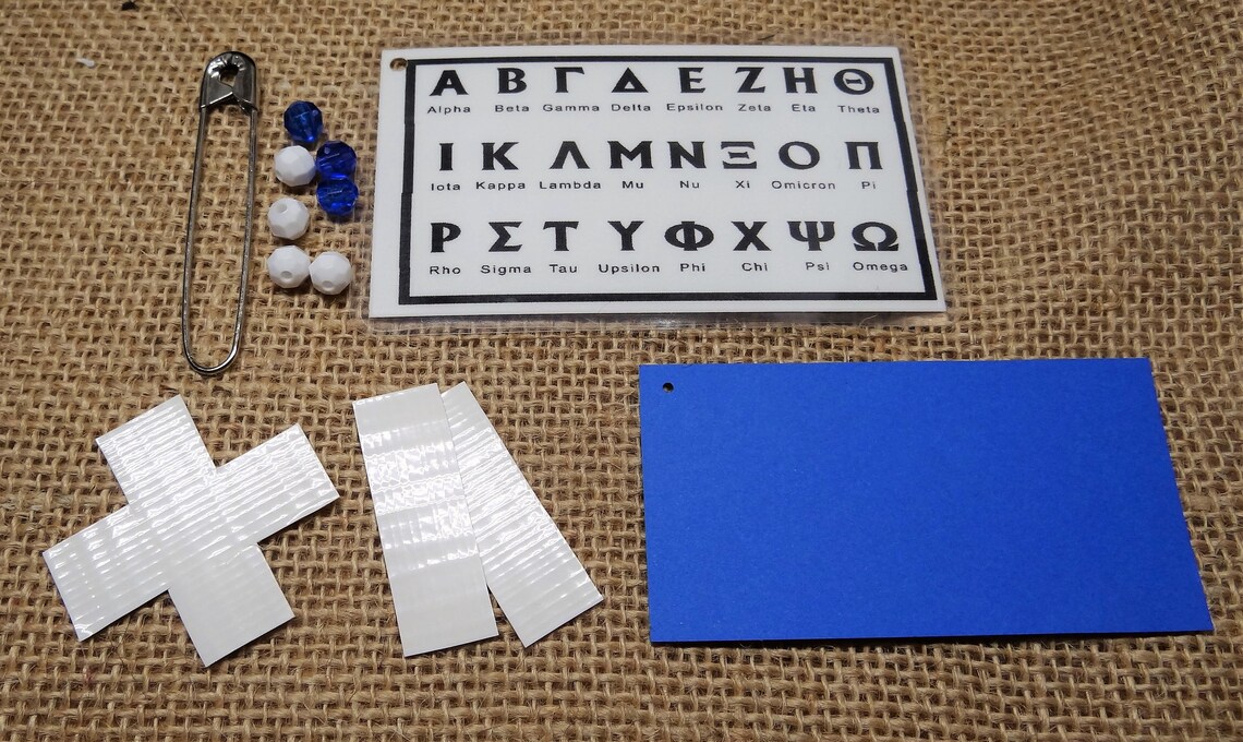 Set of Ten (10) GREECE Greek Alphabet Greek Flag Scout SWAP or Craft ...
