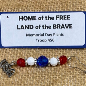 Set of Ten (10) USA July 4th Independence Day America Beaded DIY Scout ...