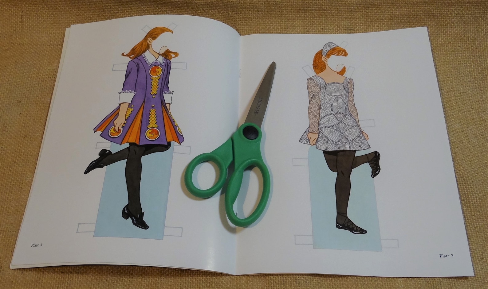 Irish Dance Paper Dolls and Scissors in Fabric Storage Bag Irish Dancer ...