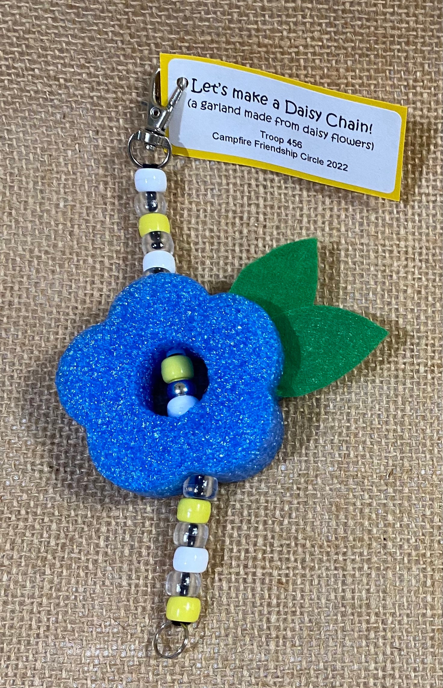 Set of Ten (10) Daisy Key Chain Backpack Clip Bag Bling Flower DIY ...