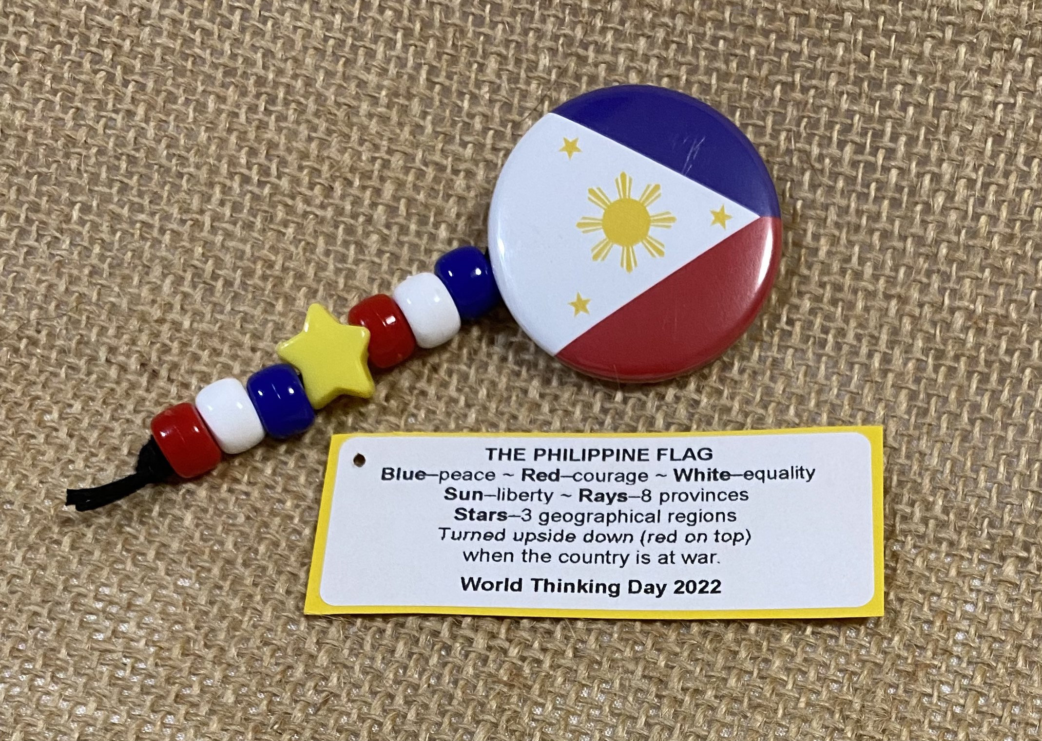 Set of Ten (10) World Thinking Day Philippine Flag Scout SWAP or Craft ...