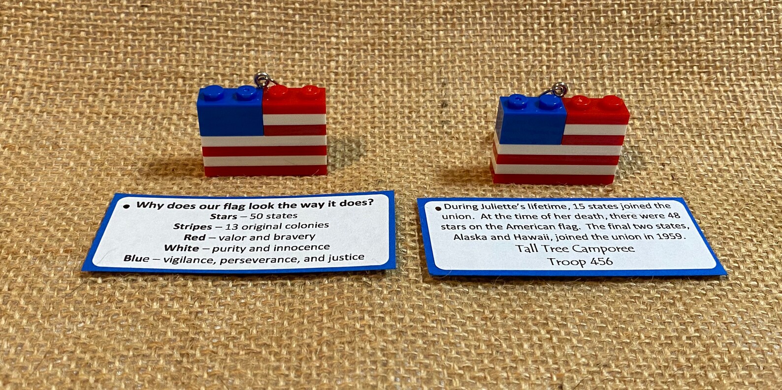 Set of Ten 10 Brick Building American Flag United States USA | Etsy