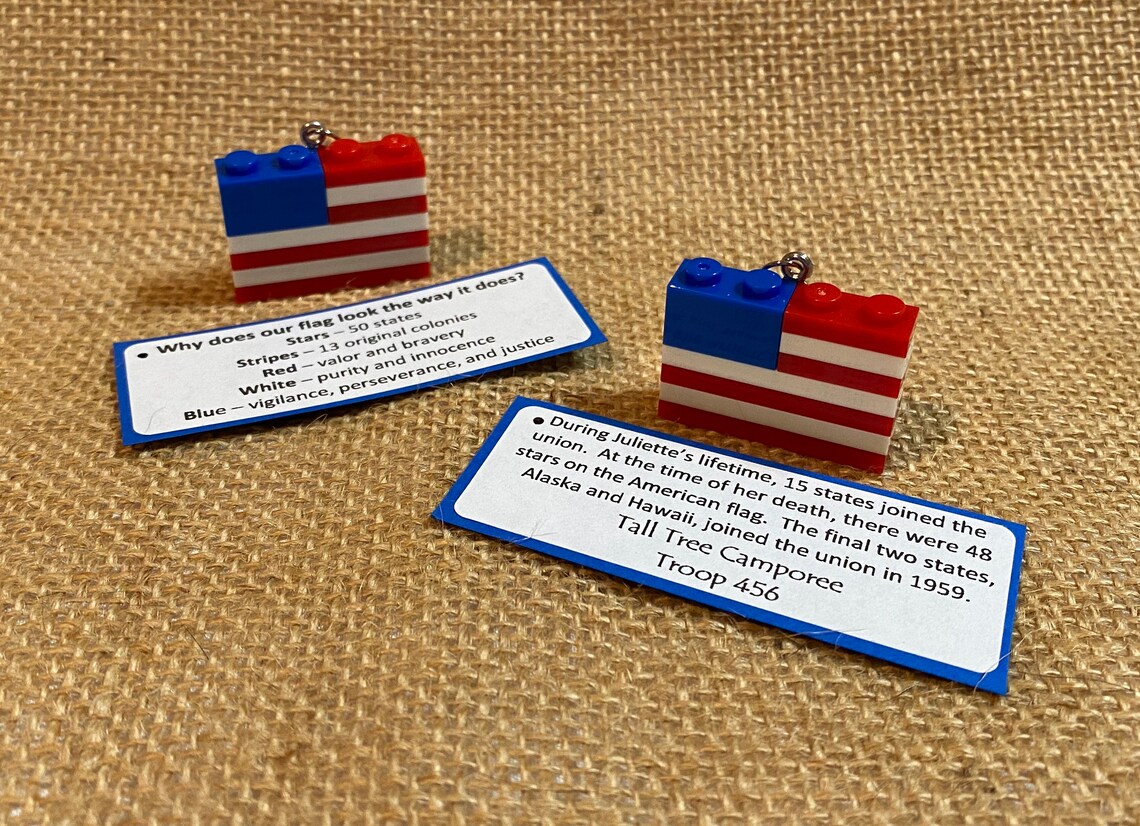 Set of Ten 10 Brick Building American Flag United States USA | Etsy