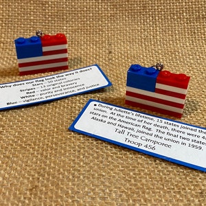 Set of Ten (10) Brick Building American Flag United States USA Teaching ...