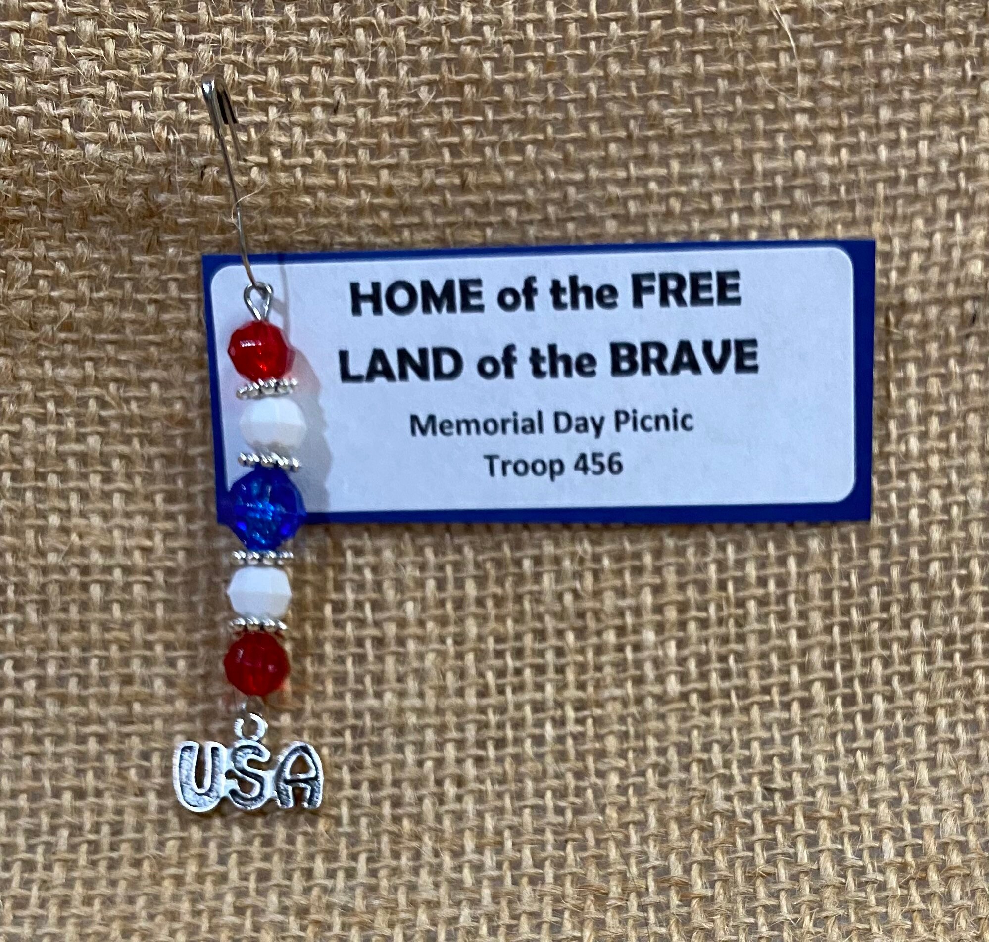 Set of Ten (10) USA July 4th Independence Day America Beaded DIY Scout ...
