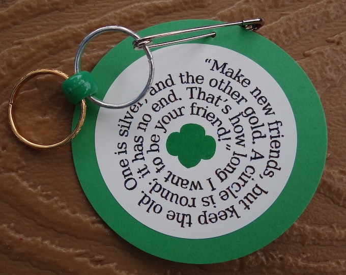 Set of Ten (10) Make New Friends Silver Gold Rings Scout SWAP or Craft ...