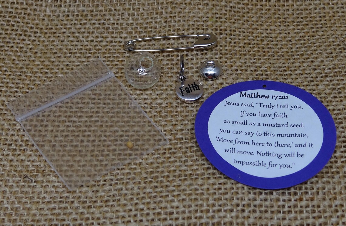Set of Ten 10 Matthew 17:20 Faith of a Mustard Seed Pin DIY | Etsy