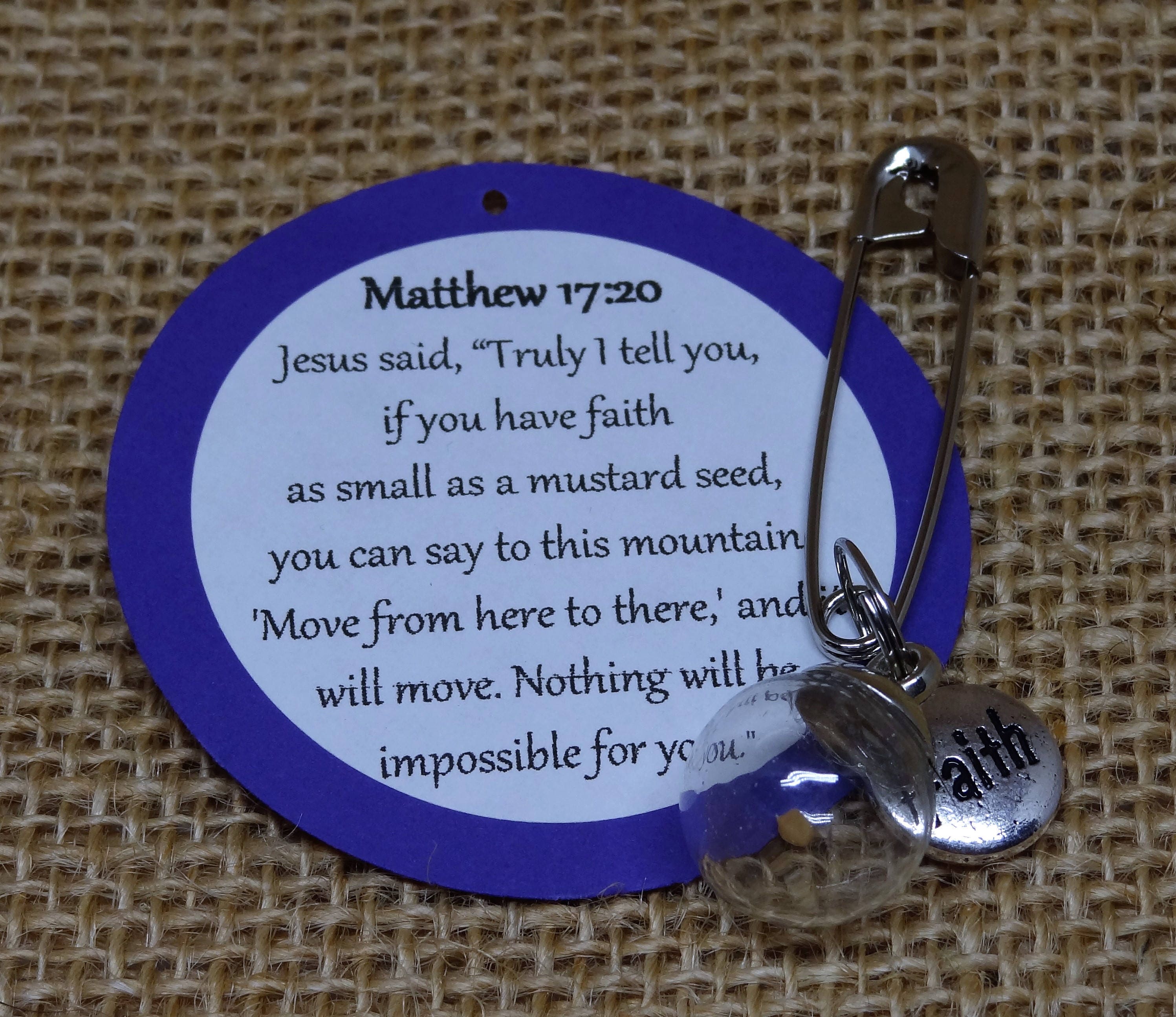 Set of Ten 10 Matthew 17:20 Faith of a Mustard Seed Pin DIY | Etsy