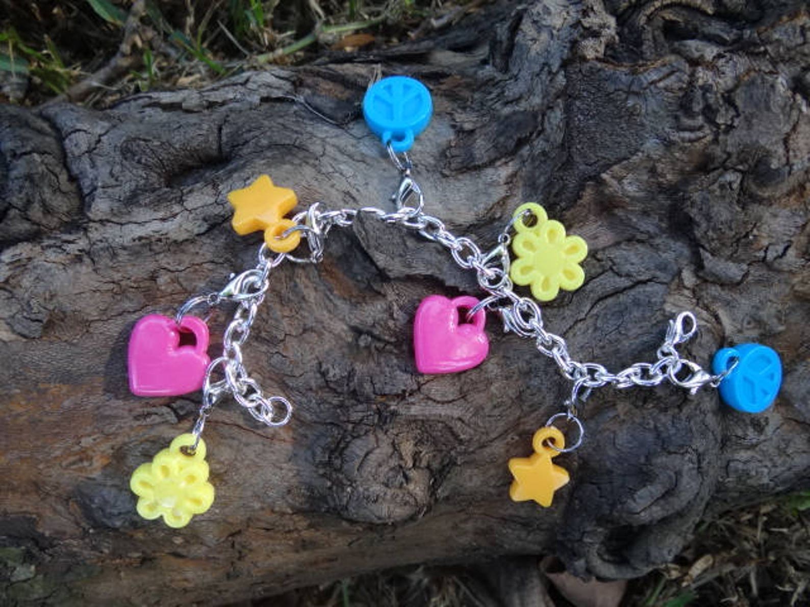 Funky Chunky Charm Bracelet Craft Kit or Finished Charm Bracelet - Etsy