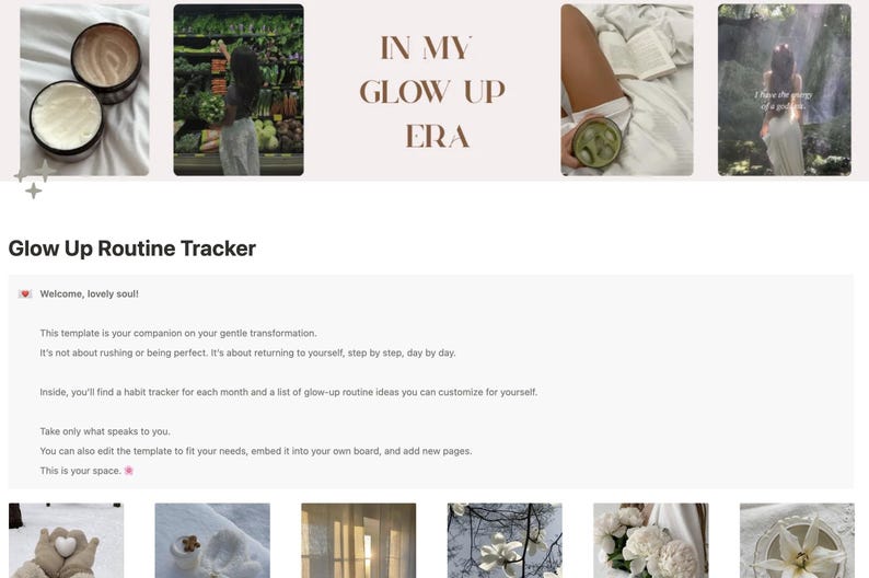 Monthly Habit Tracker for Notion - Glow up & Daily Routine Organizer - Etsy